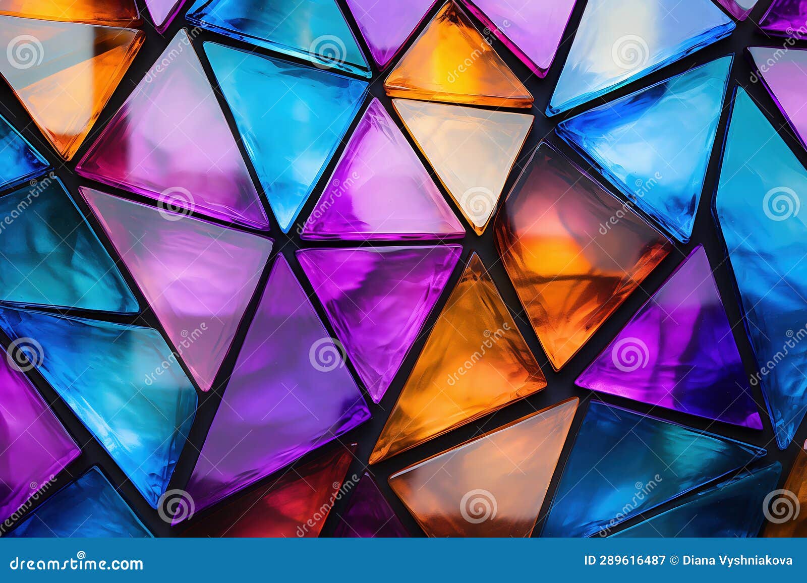 Multicolored Glass Triangles Close-up, Abstract Background, Ai ...