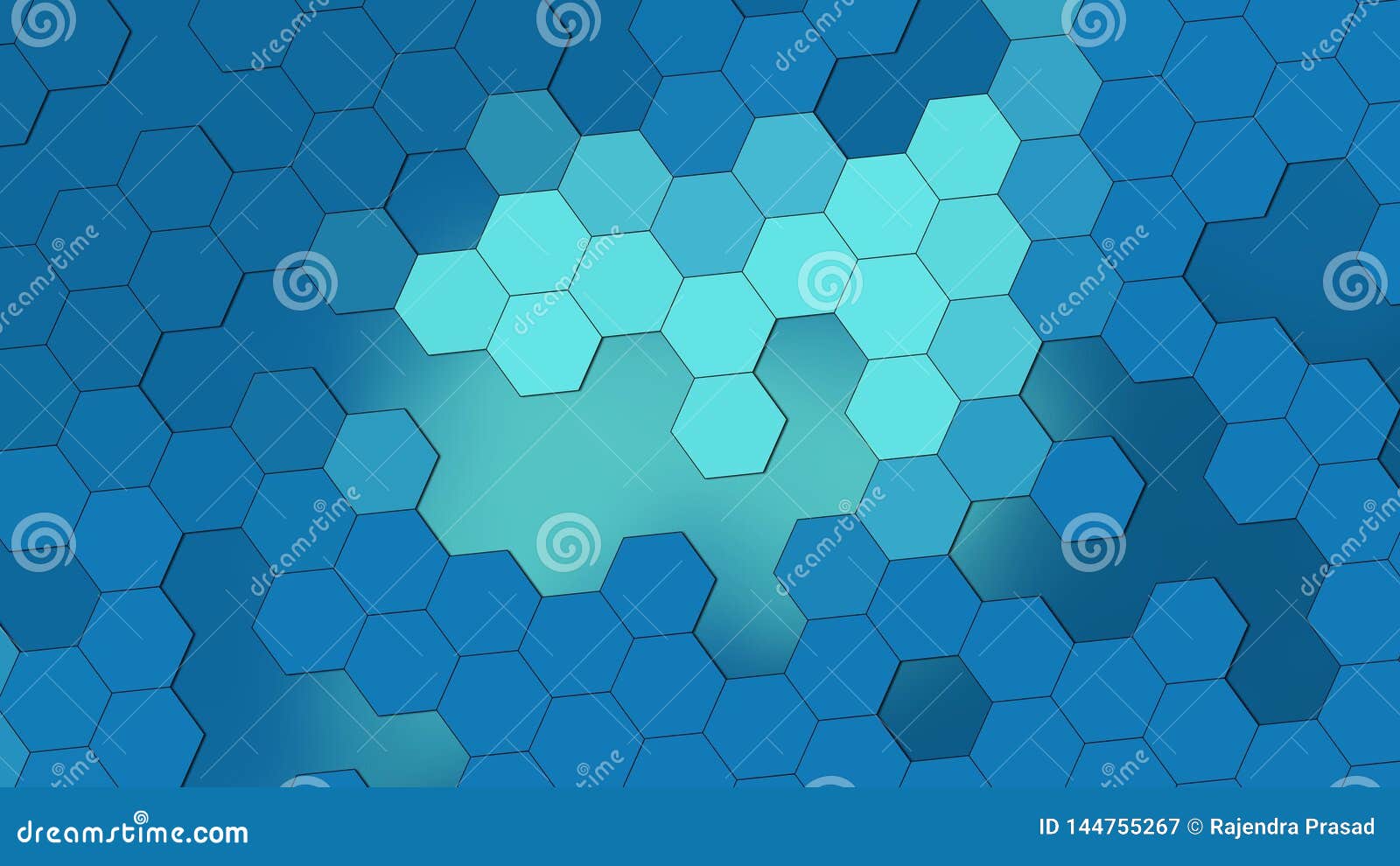 Small Multiple Hexagons, Polygons, Honey Comb of Blue Stock ...