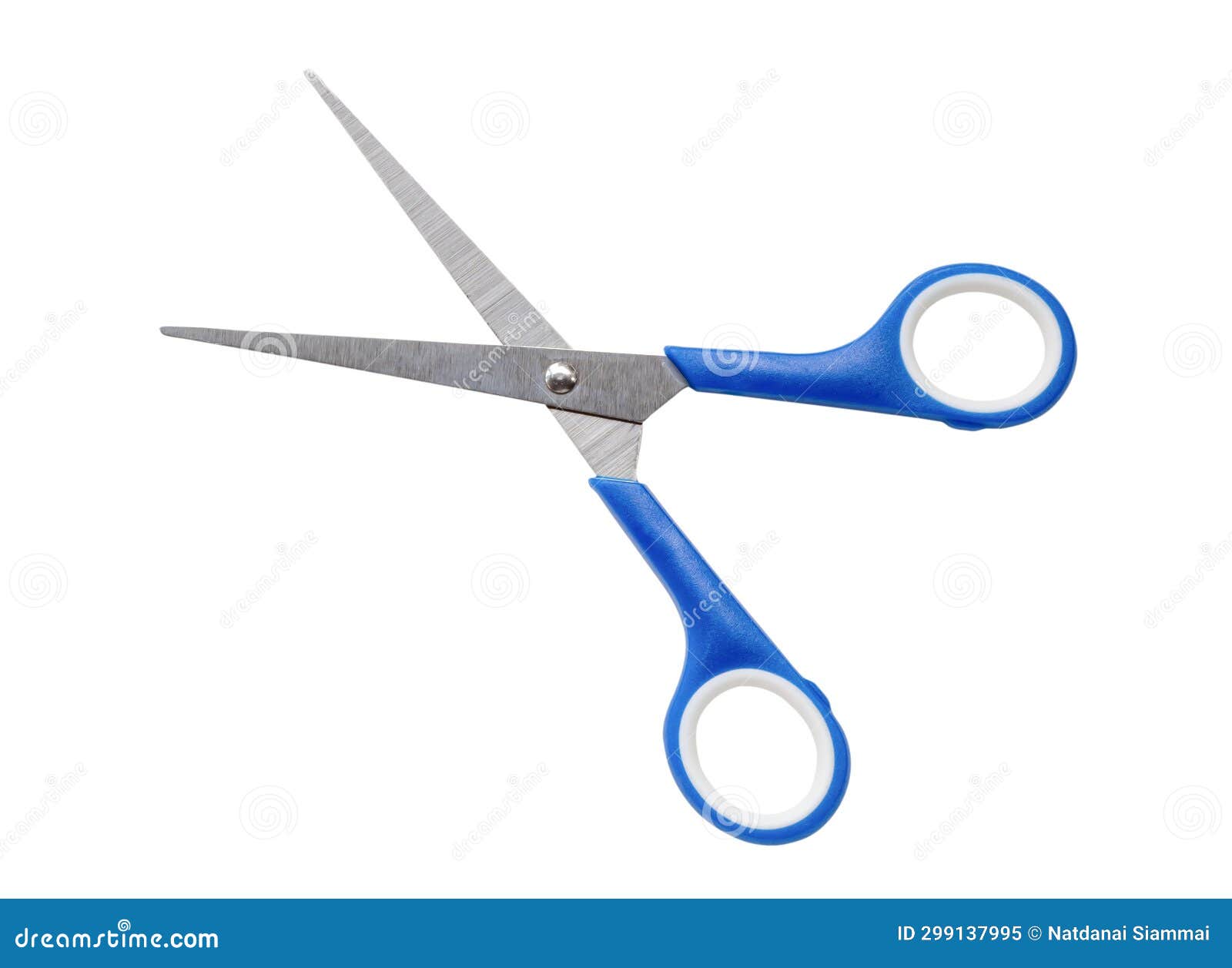 Small Multipurpose Scissors with Blue Handle Isolated on White ...