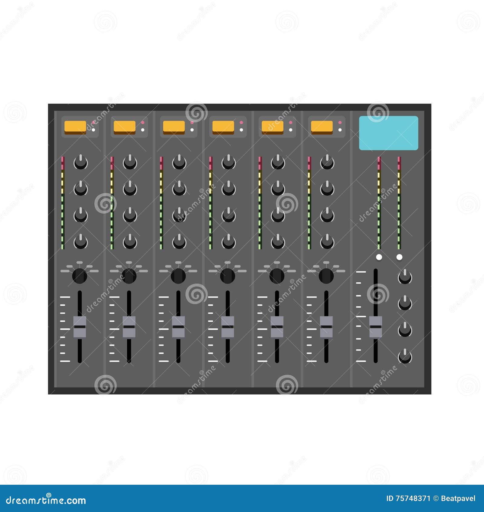 Set Dj Music Mixer Table, Top View Royalty-Free Stock Photography ...