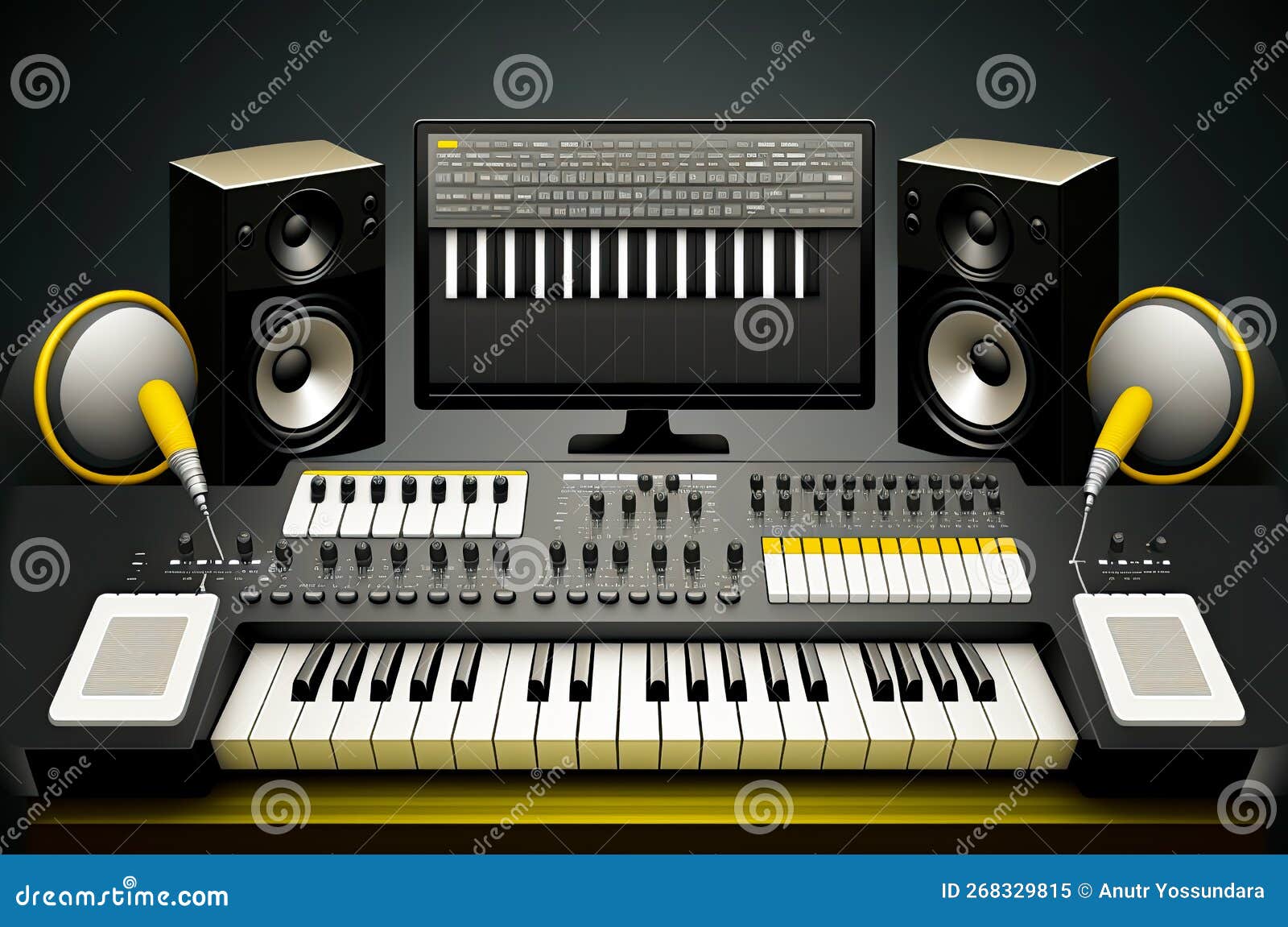Small Music Production Home Studio with Midi Keyboard, Generative AI ...