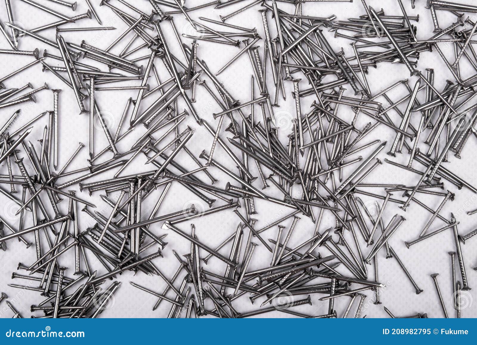 Small Nails Top View on White Background Stock Image - Image of white ...