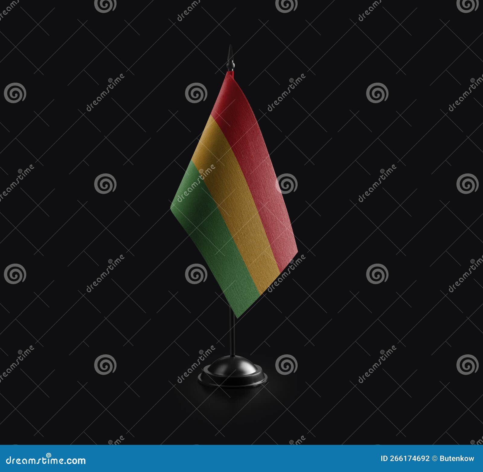 Small National Flag of the Bolivia on a Black Background Stock ...