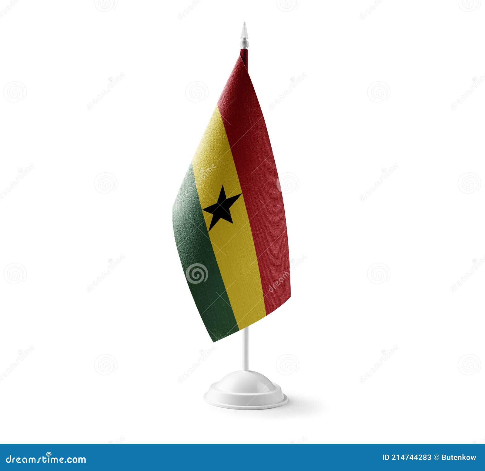 Small National Flag of the Ghana on a White Background Stock Image ...