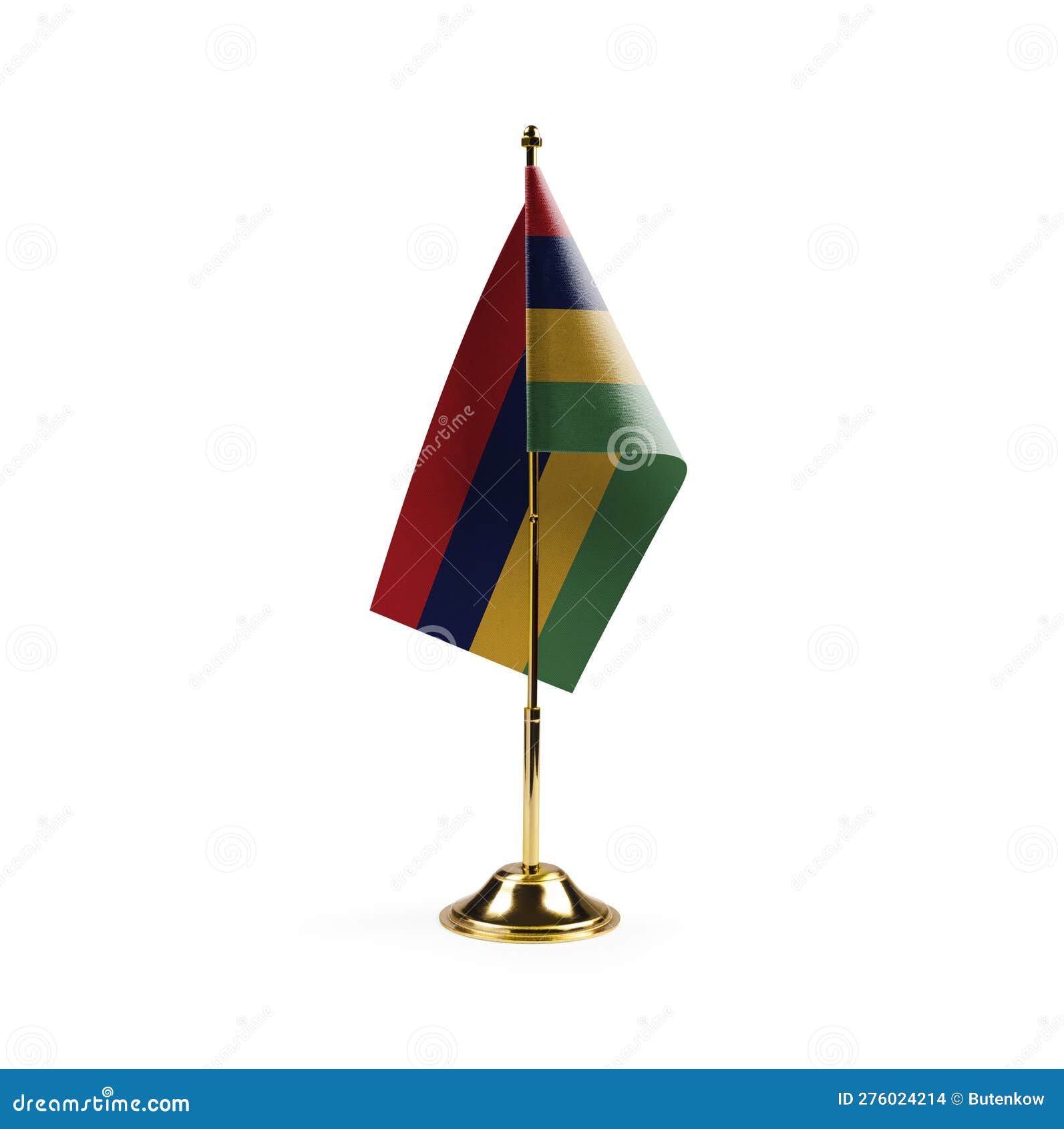 Small National Flag of the Mauritius on a White Background Stock Photo ...