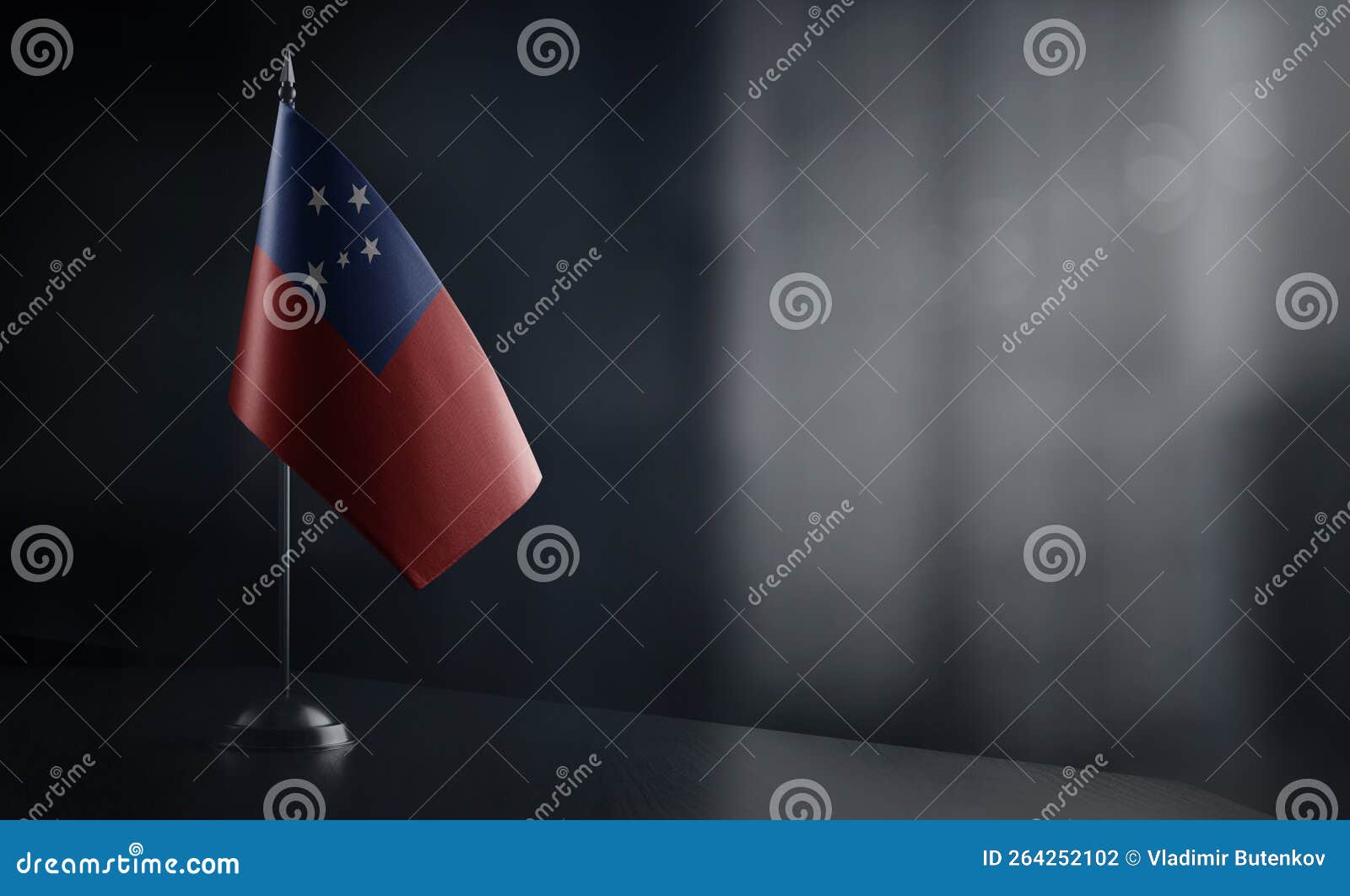 Small National Flag of the Samoa on a Black Background Stock Photo ...