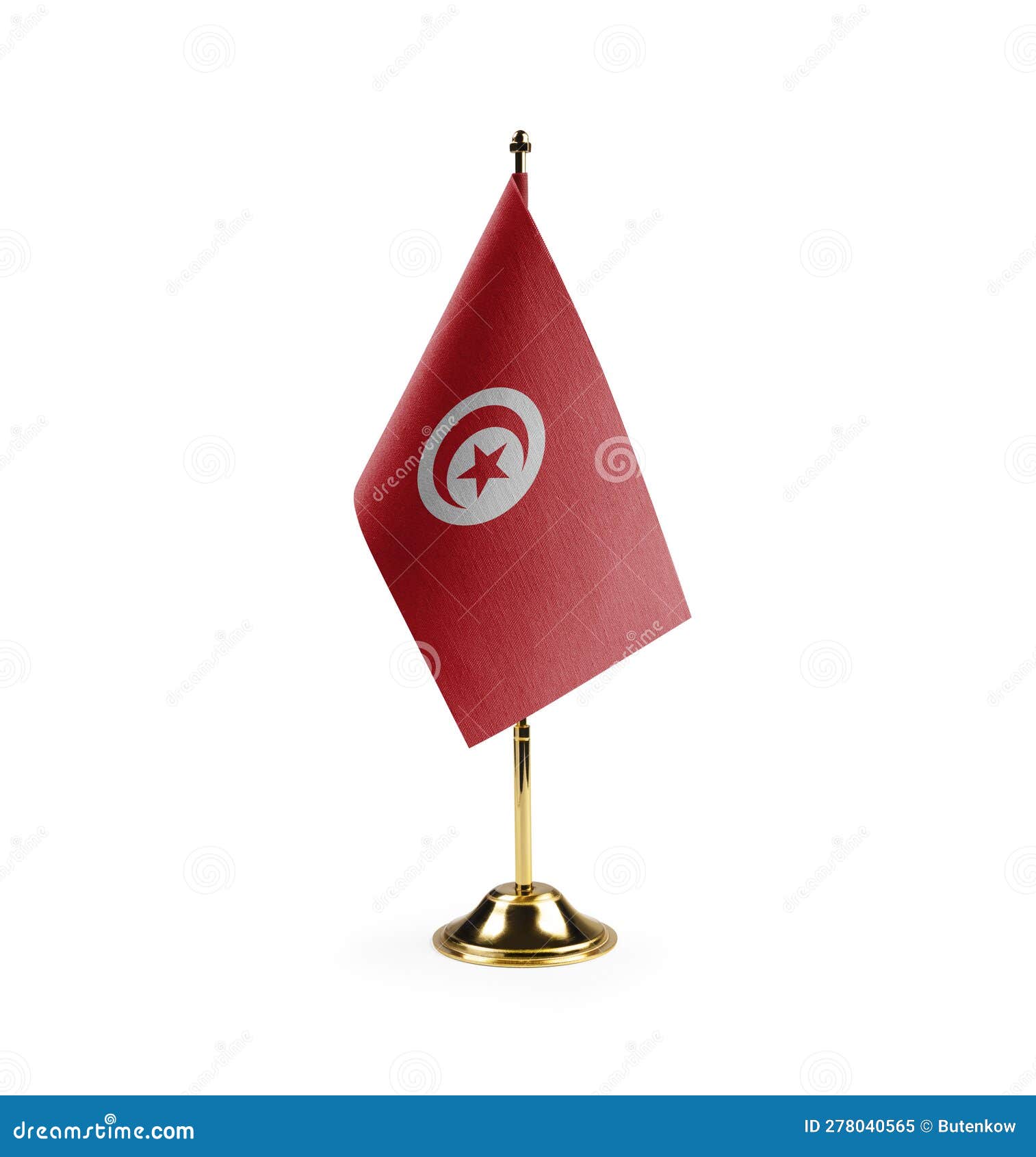 Small National Flag of the Tunisia on a White Background Stock Image - Image of government ...