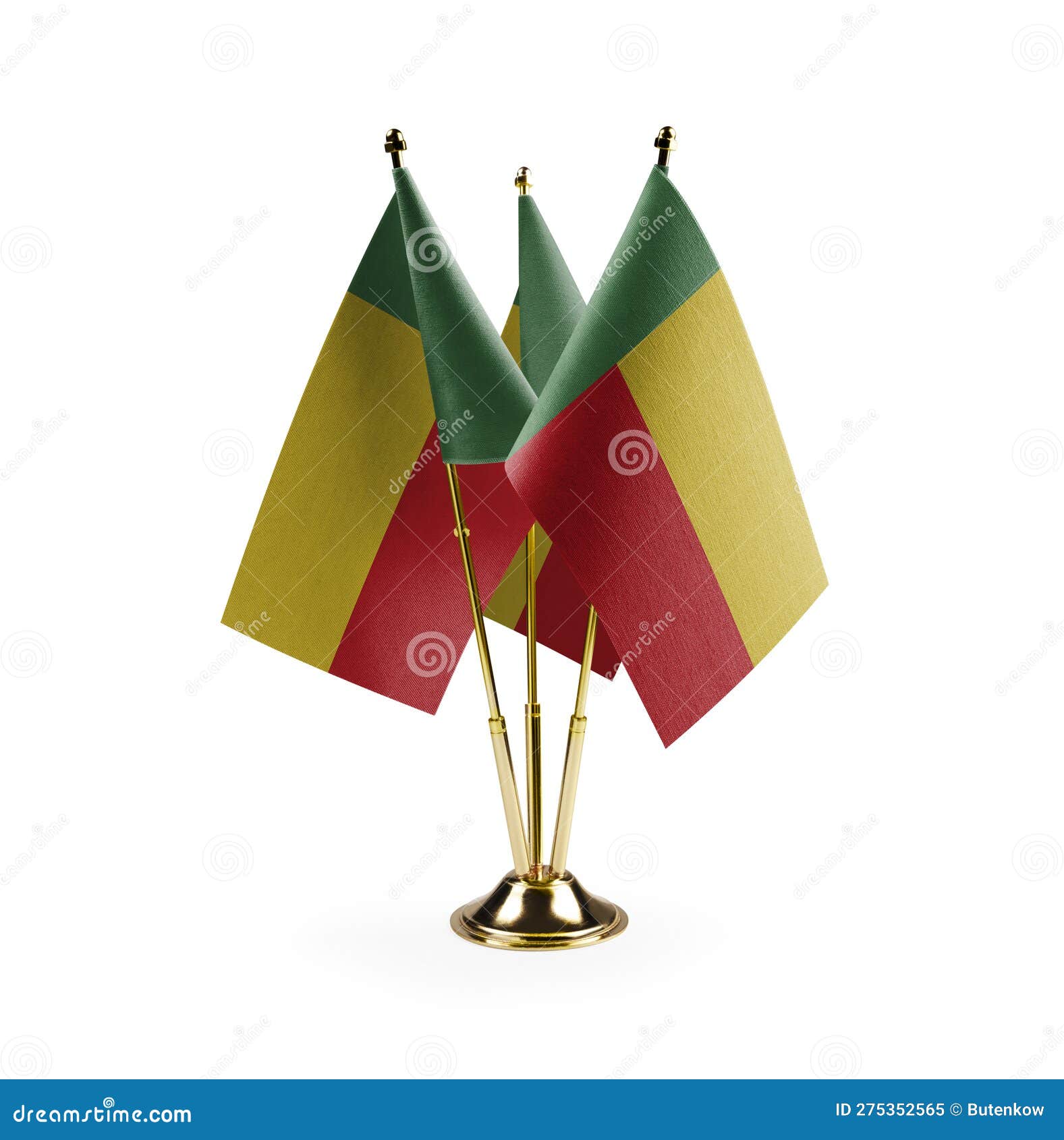 Small National Flags of the Benin on a White Background Stock Image ...