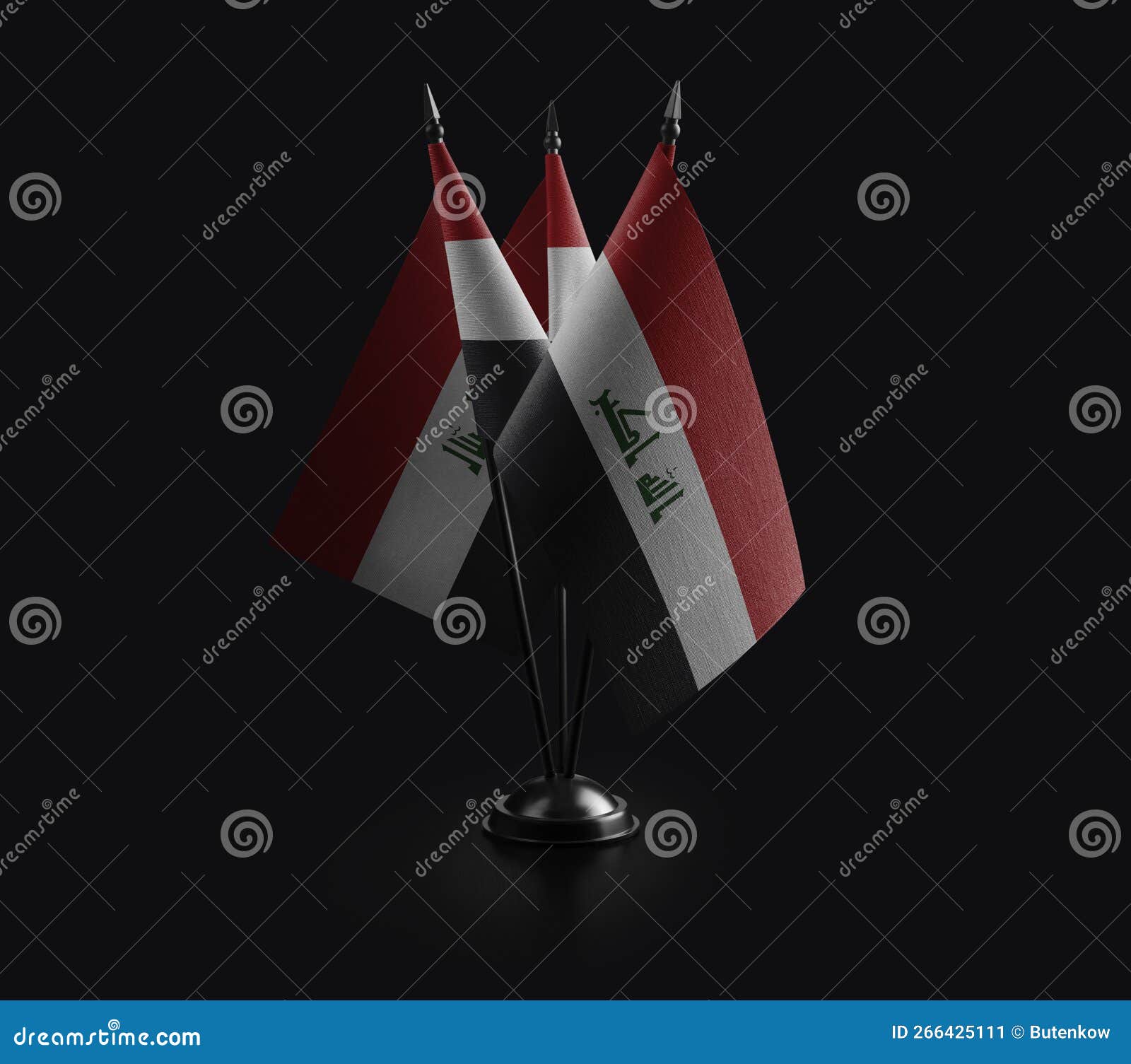 Small National Flags of the Iraq on a Black Background Stock Image ...