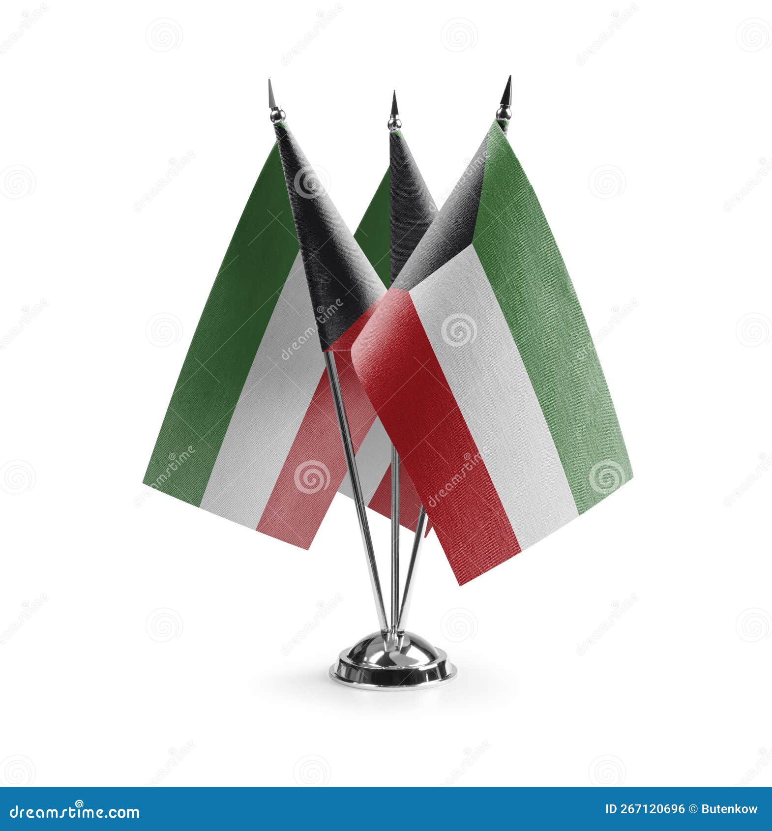 Small National Flags of the Kuwait on a White Background Stock Photo ...