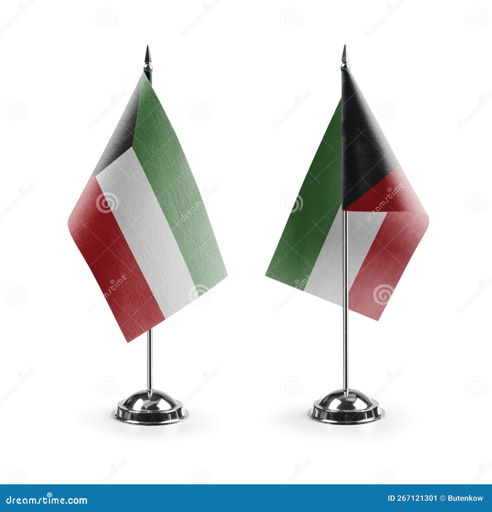 Small National Flags of the Kuwait on a White Background Stock Image ...