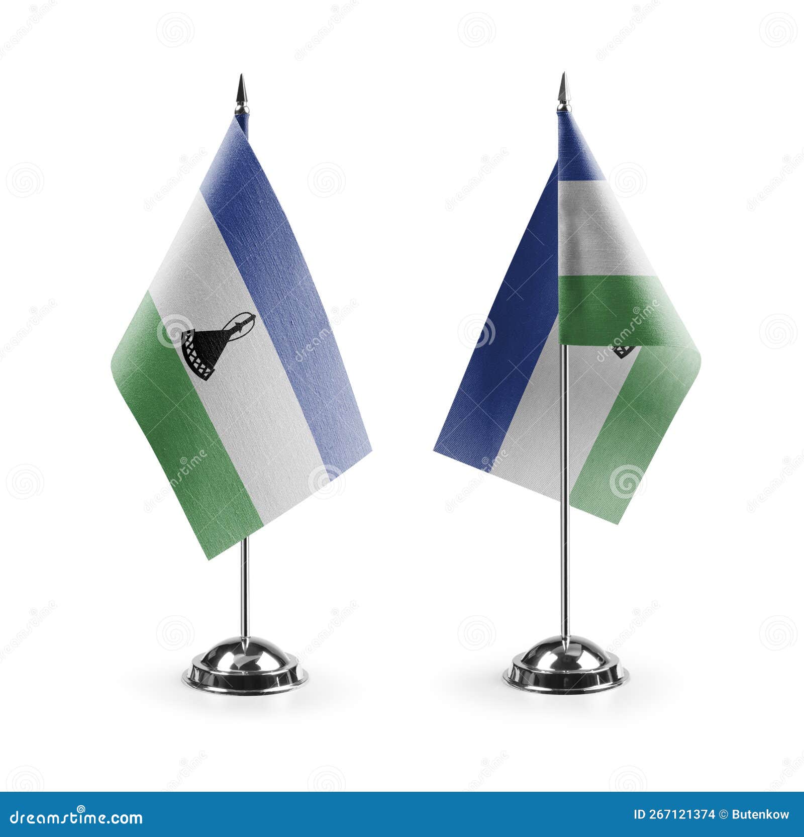 Small National Flags of the Lesotho on a White Background Stock Photo ...