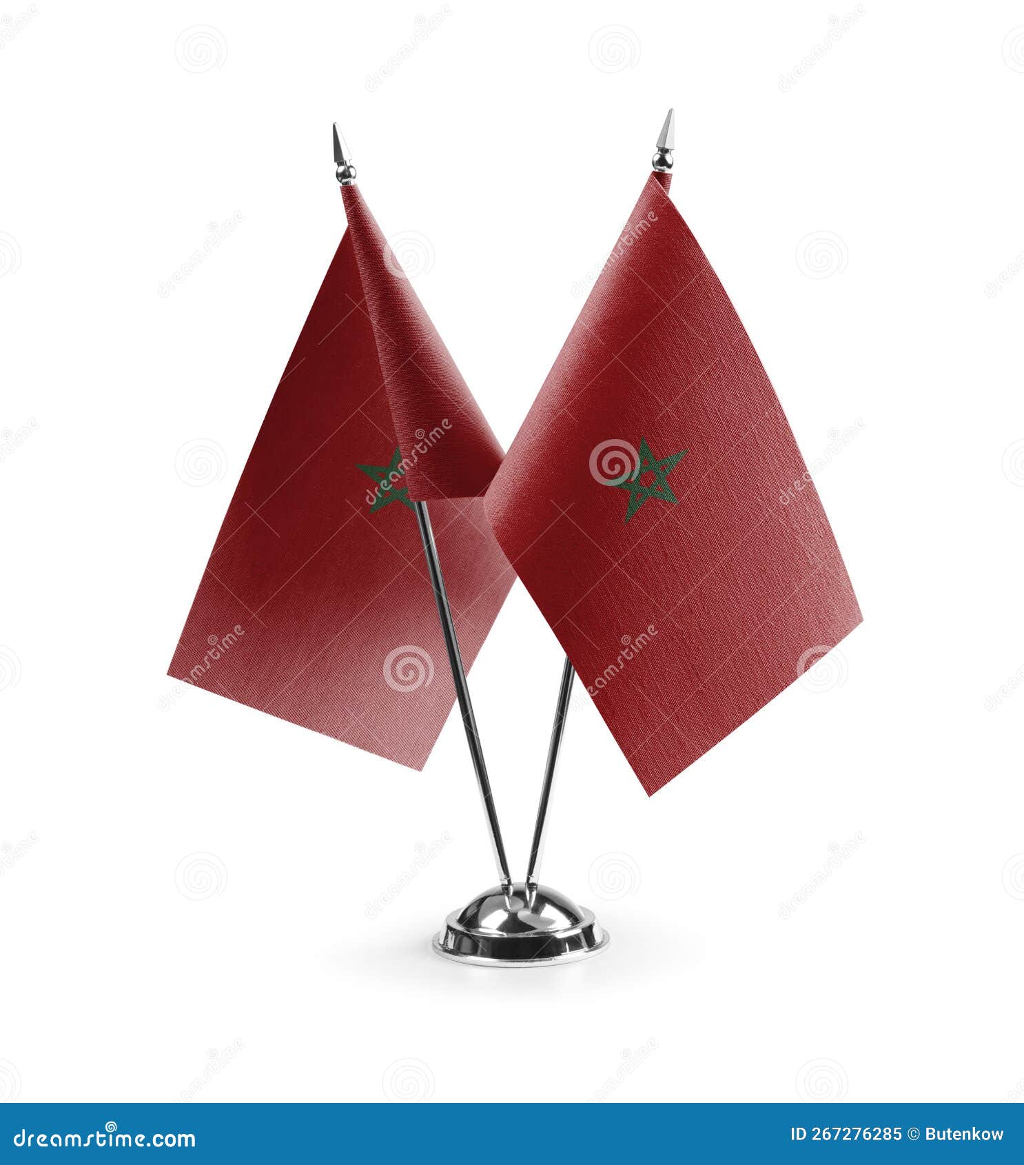 Small National Flags of the Morocco on a White Background Stock ...