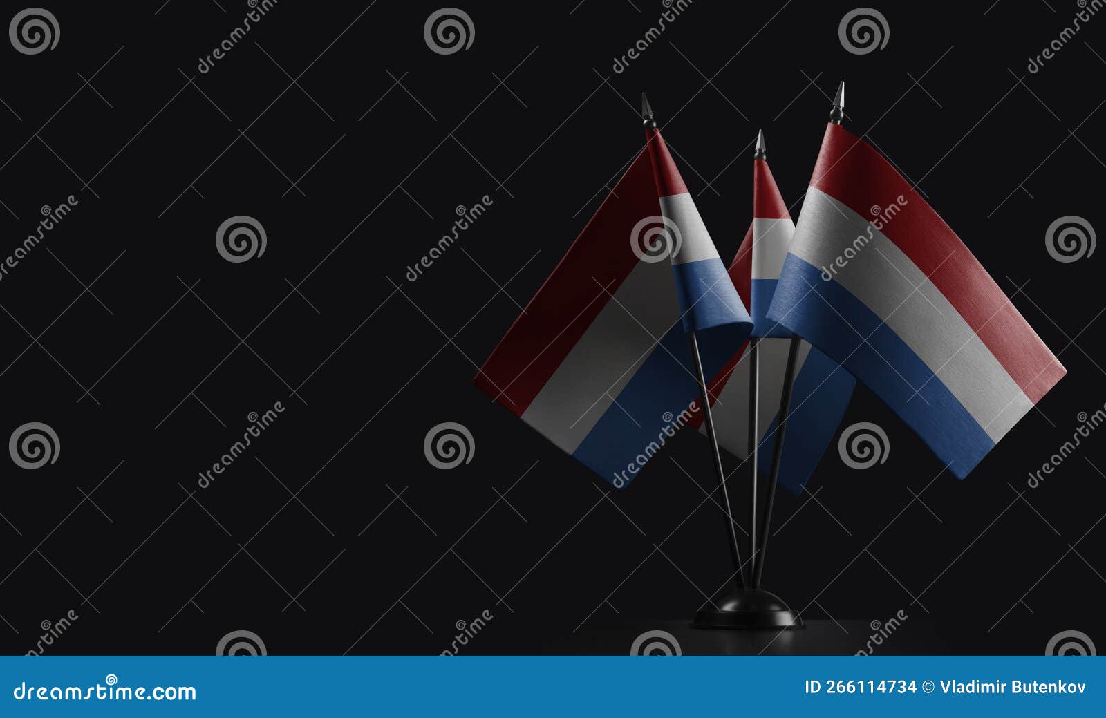 Small National Flags of the Netherlands on a Black Background Stock ...