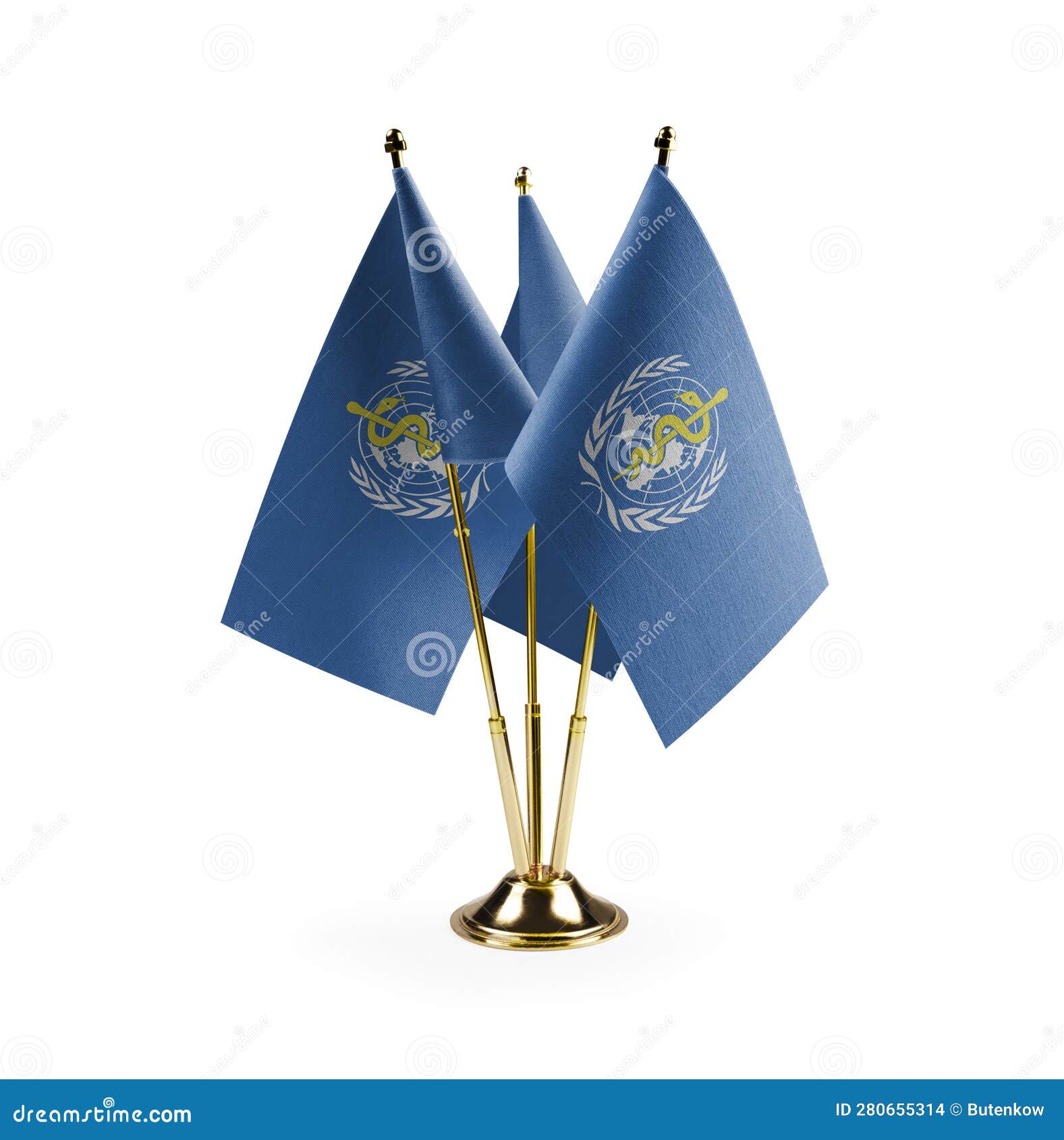 Small National Flags Of The World Health Organization WHO On A Dark ...