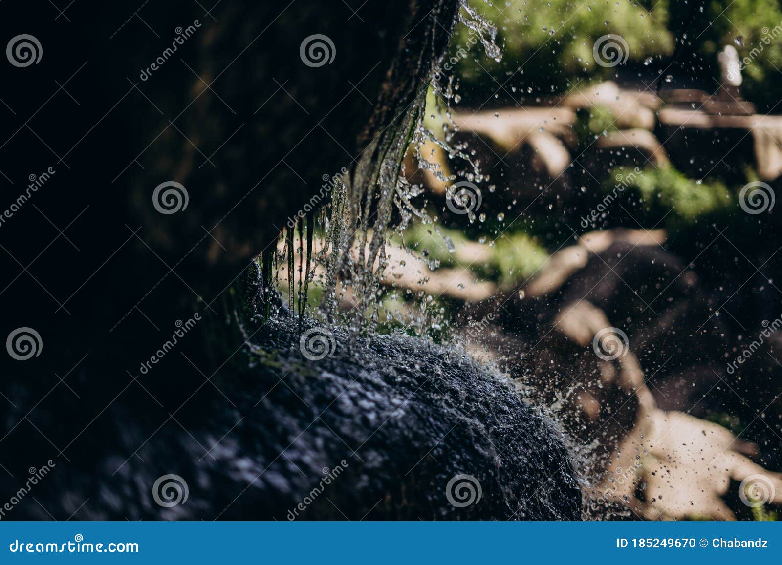A Small Natural Waterfall. Waterfall in the Grotto in the National Park ...