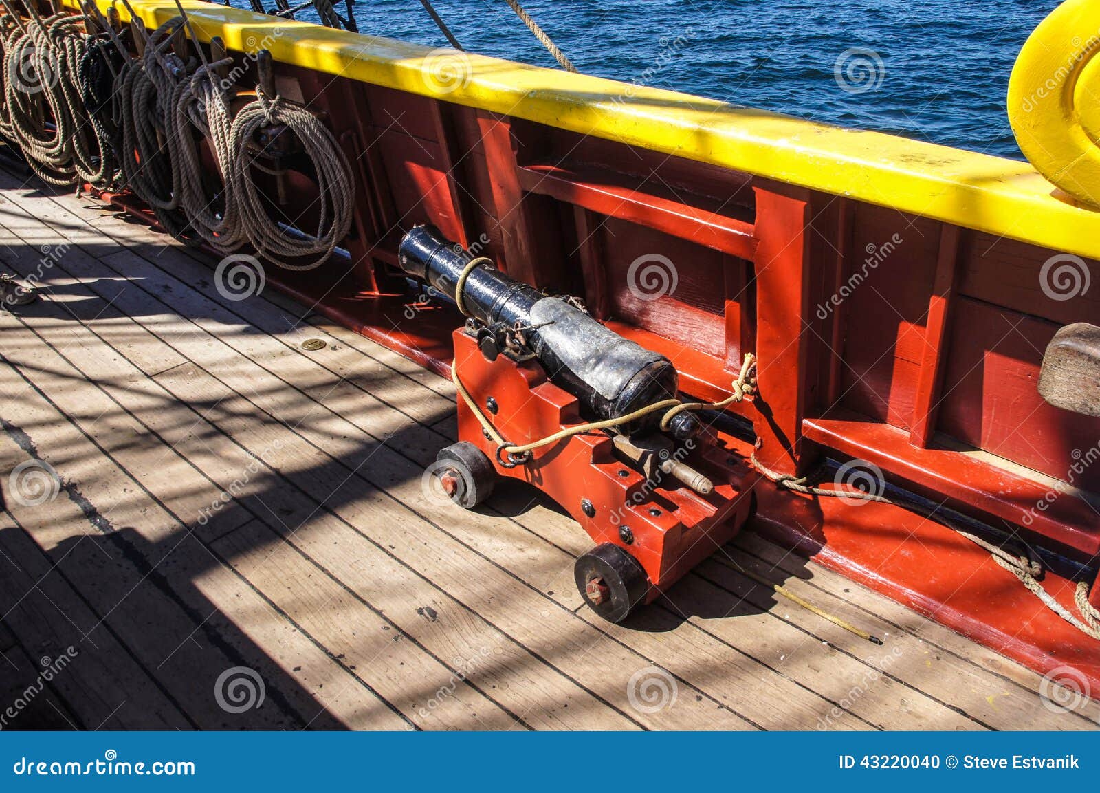 Small naval cannon stock photo. Image of ship, ketch - 43220040