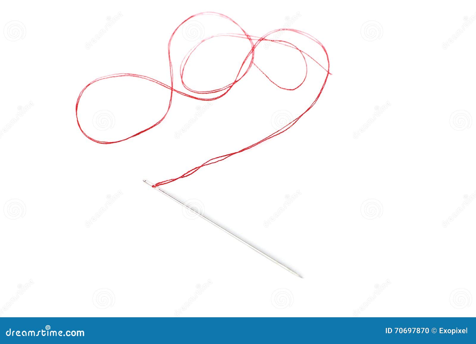 Small Needle with Thread Isolated Over the White Background Stock Photo ...