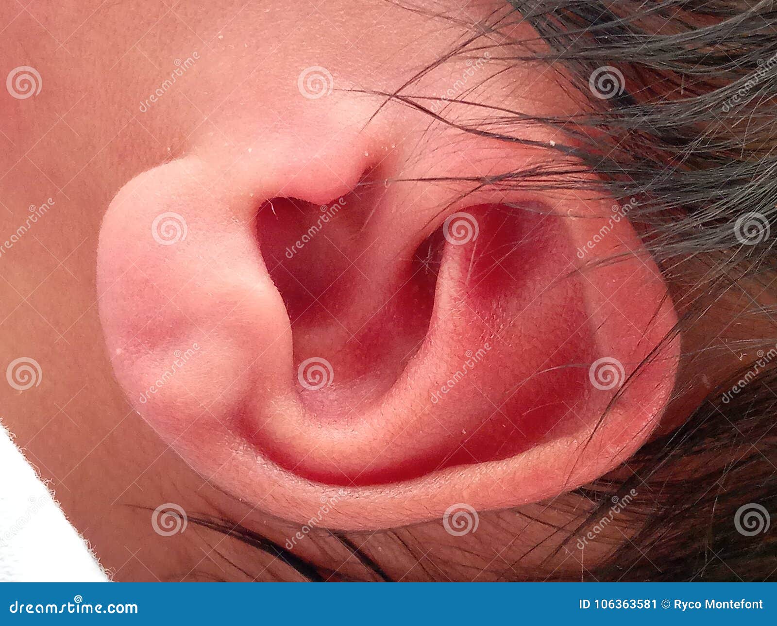 Small newborn babys ear stock image. Image of close - 106363581