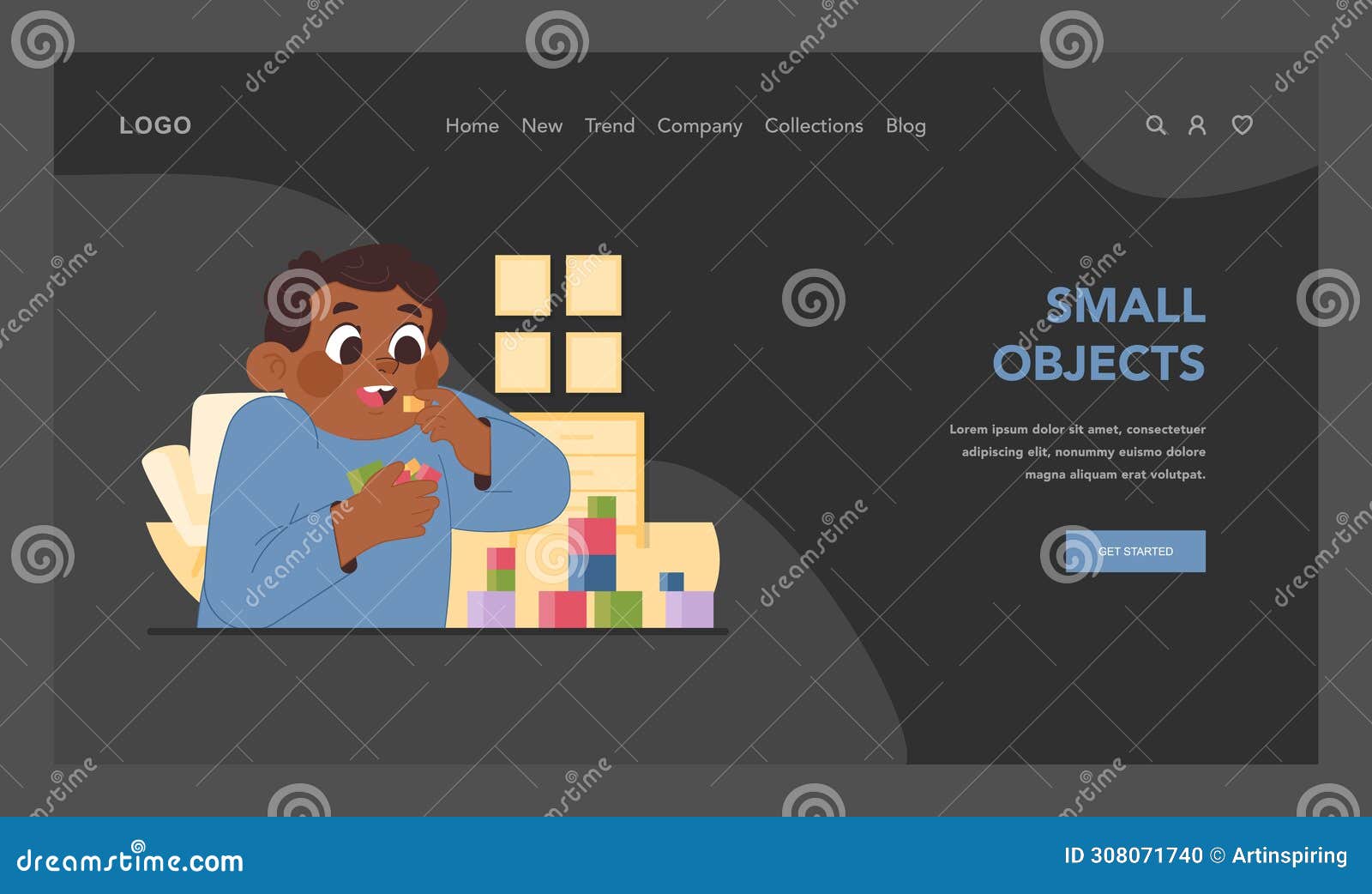 Small Objects Dangers. Flat Vector Illustration Stock Vector ...