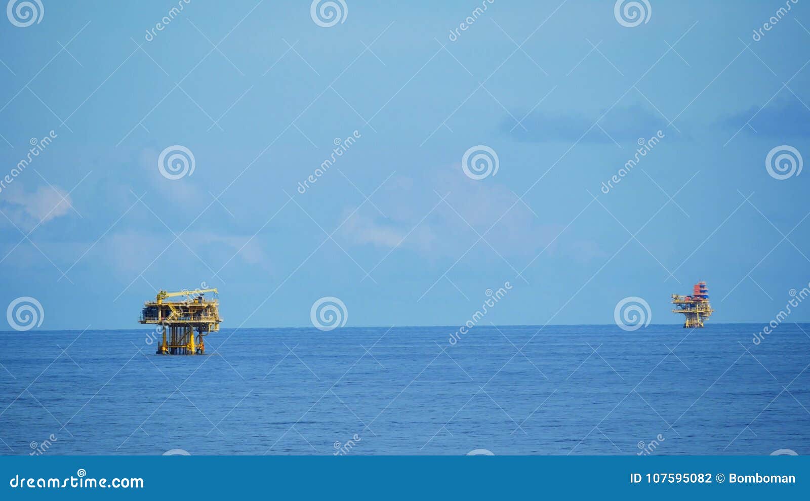Small Offshore Platforms in the Middle of the Ocean Stock Footage ...