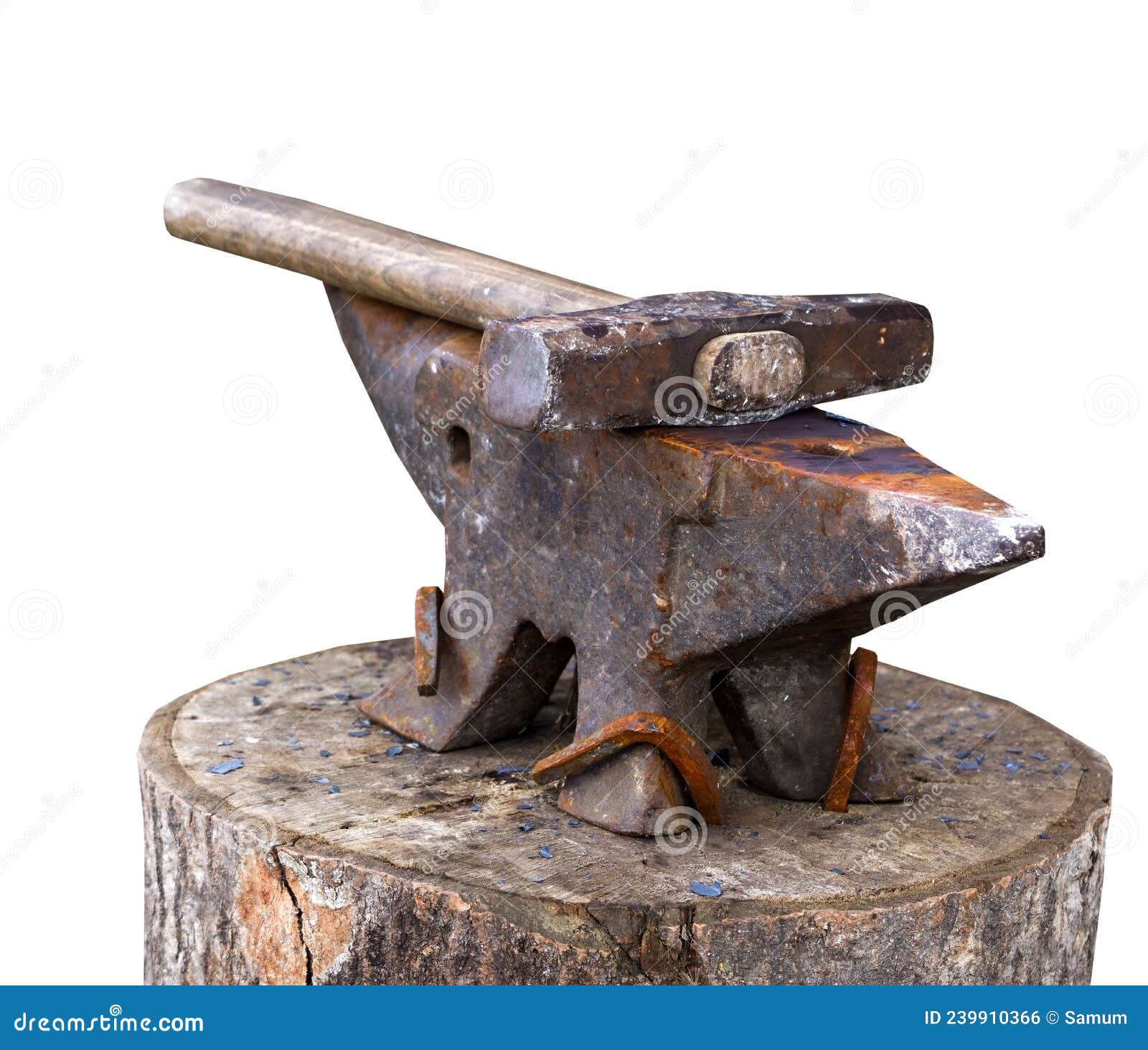 Small Old Antique Anvil for Striking on White Stock Photo - Image of ...