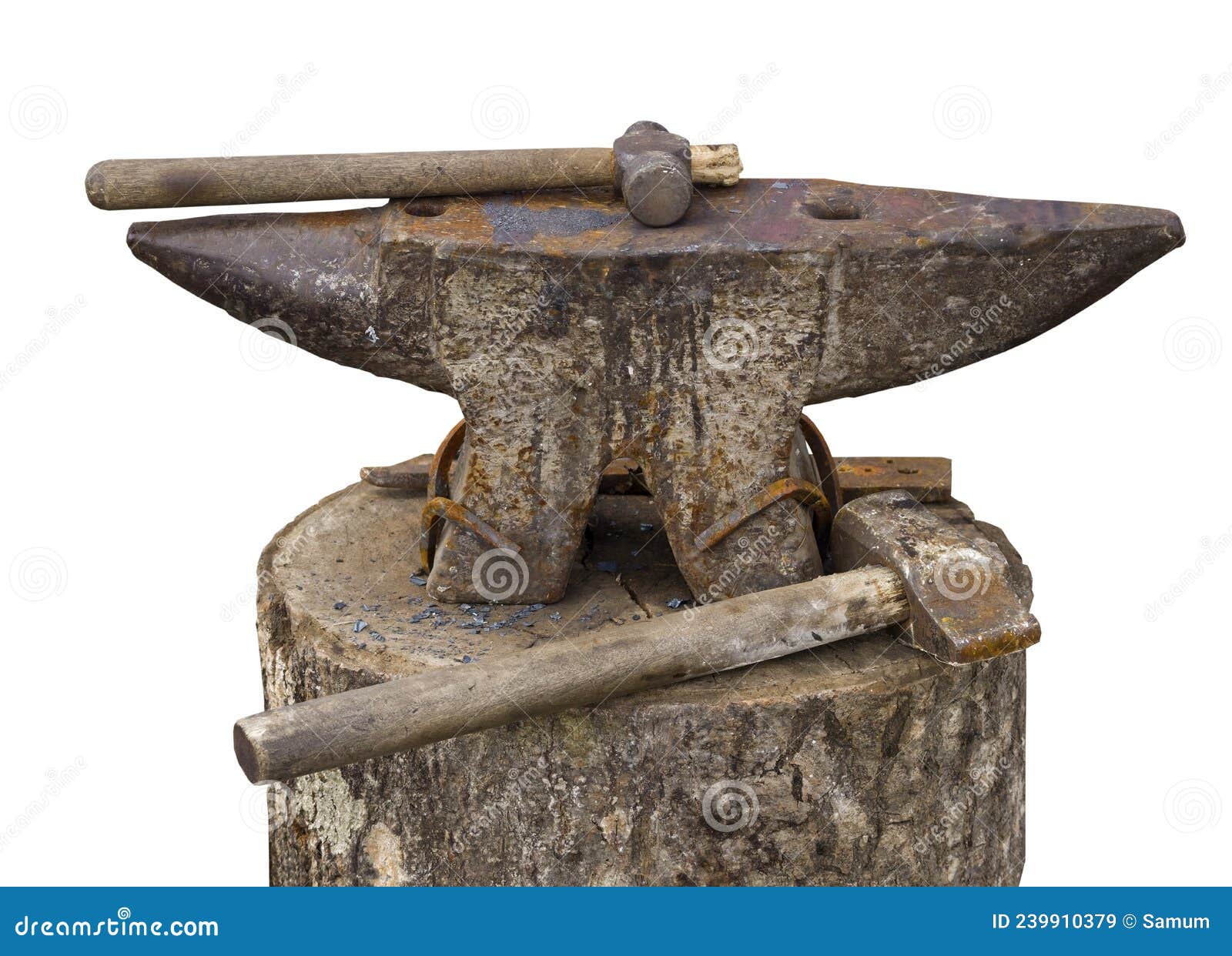 Small Old Antique Anvil for Striking on White Stock Image - Image of ...