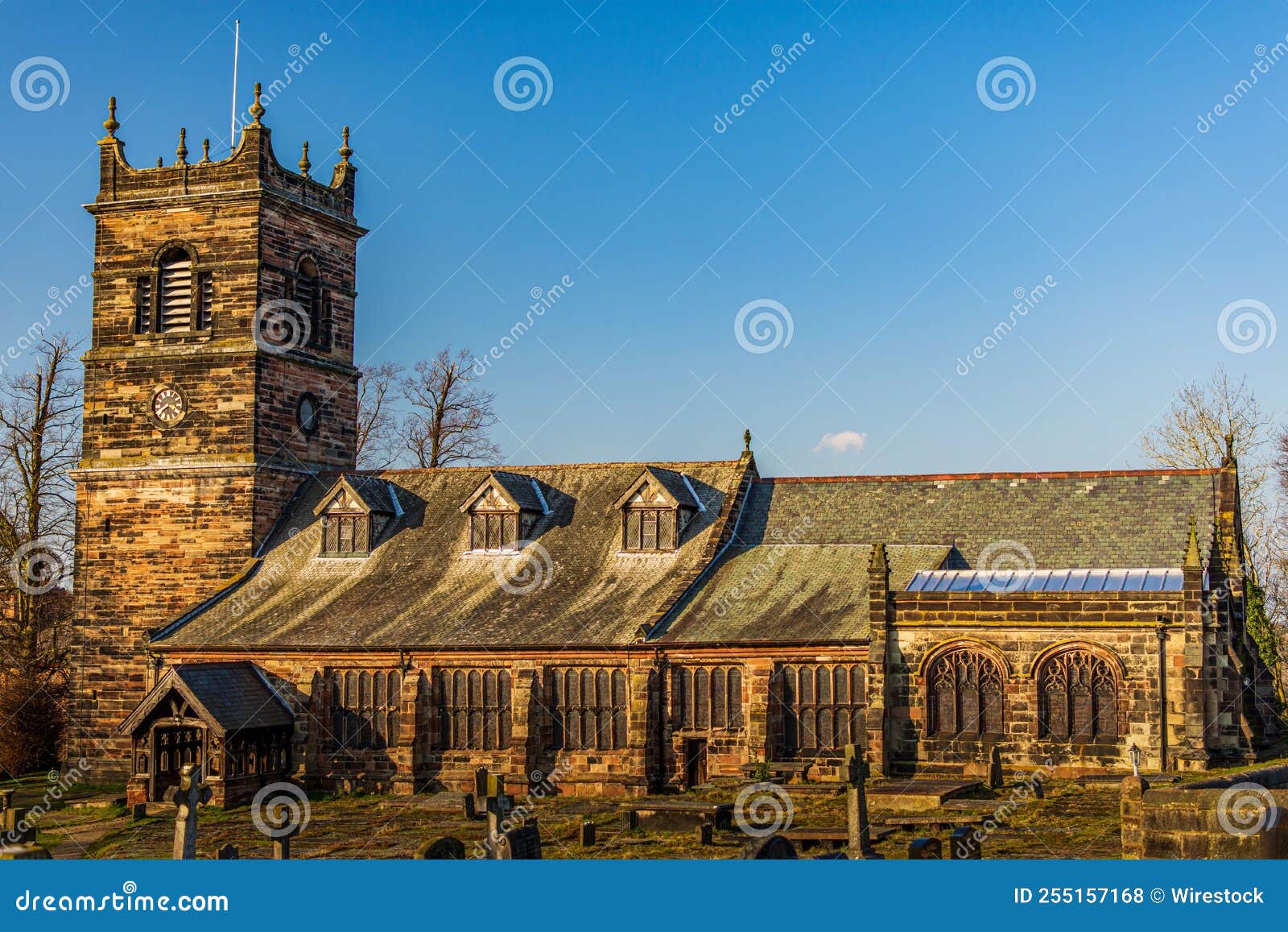 Small Old Church with a Clock Tower on a Sunny Morning Editorial Stock ...