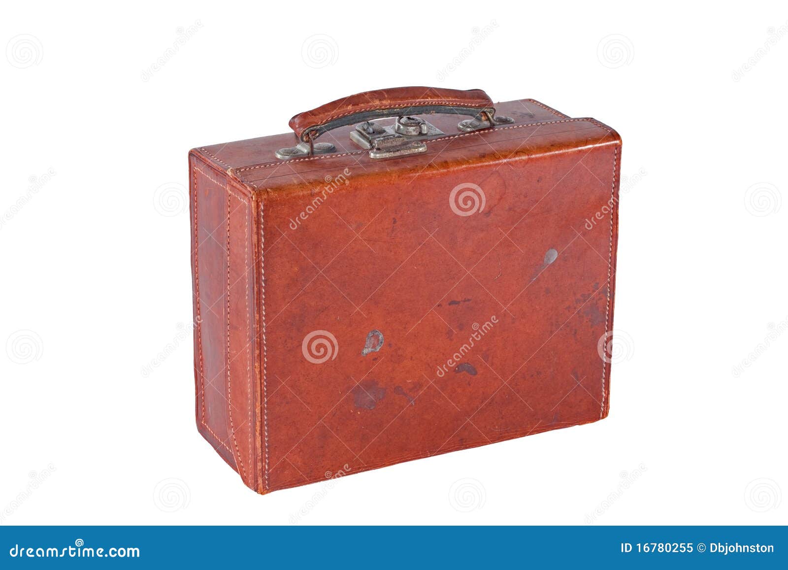 Small Old Fashioned Leather Suitcase Stock Image - Image of nostalgia ...