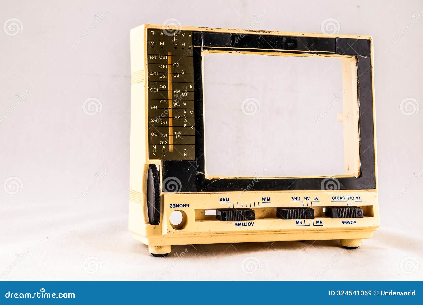A Small, Old Fashioned Television with a Black Frame Stock Image ...