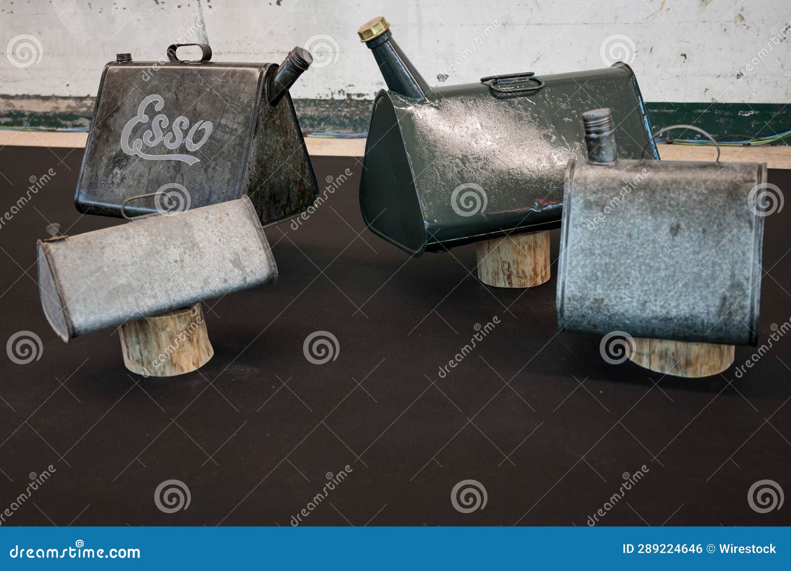 Small and Old Gasoline Cans of the ESSO Brand Editorial Photo - Image ...