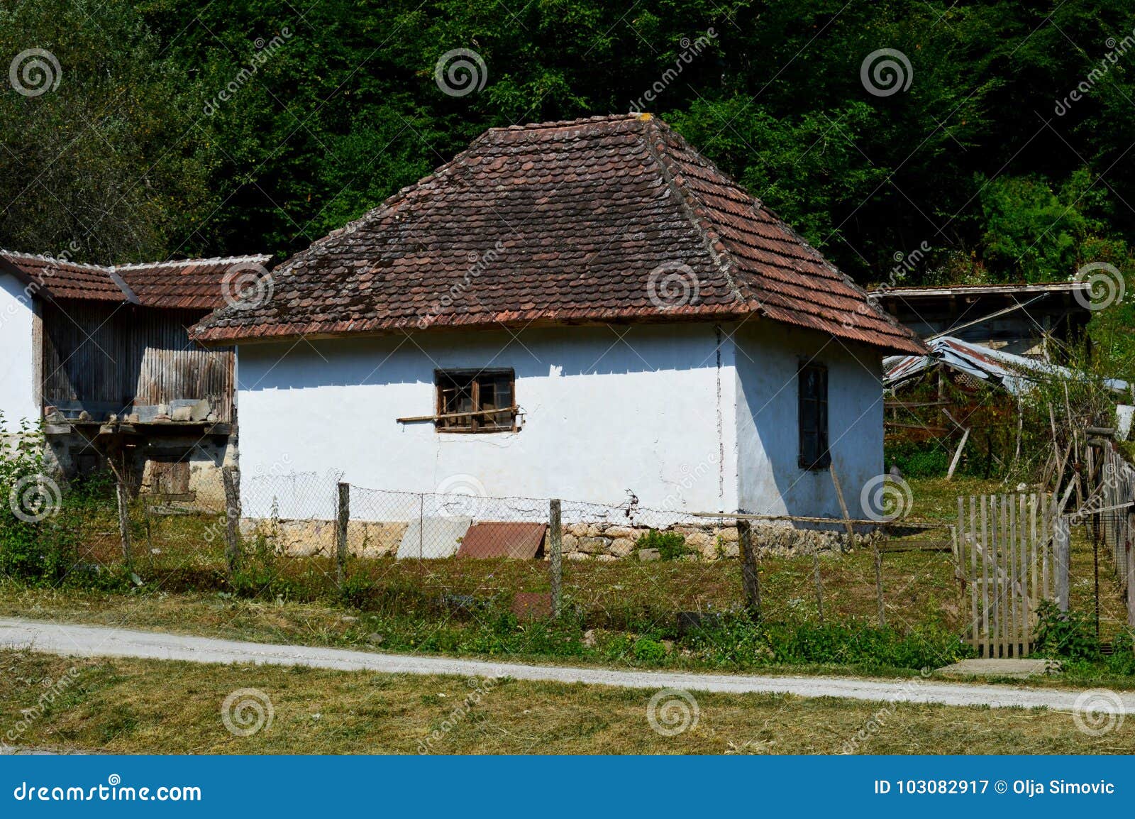 Small old house stock image. Image of fence, window - 103082917