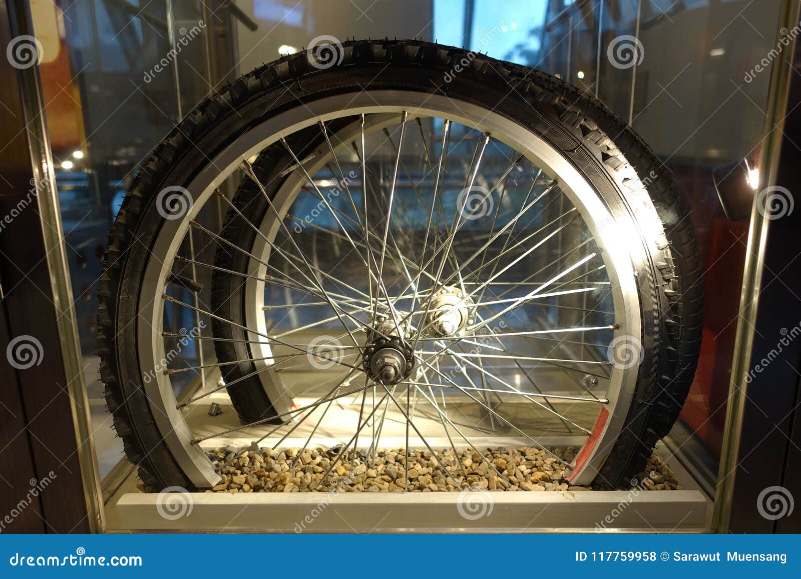 Small Old Rusty Bicycle Wheel Stock Photo - Image of lush, plant: 117759958