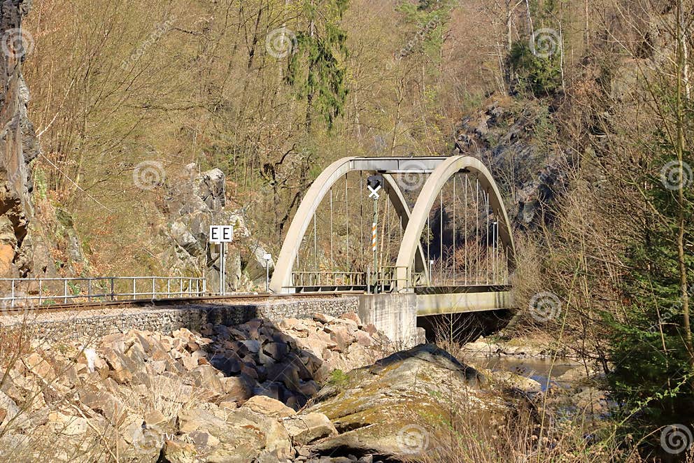 Small Old Rusty Steel Train Trestle Bridge Stock Image - Image of ...