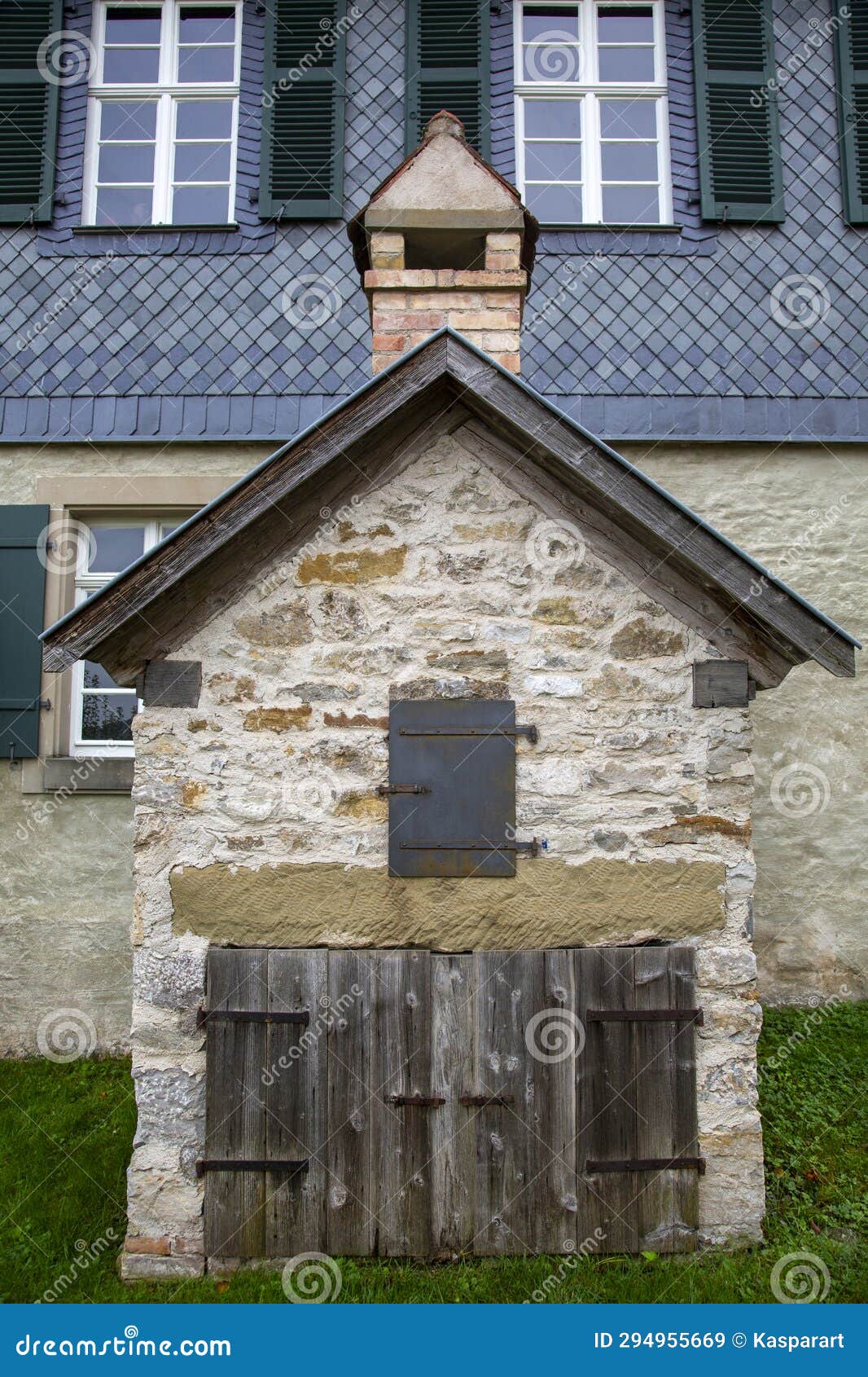 Small Old Traditional German Bakehouse Stock Image - Image of green ...