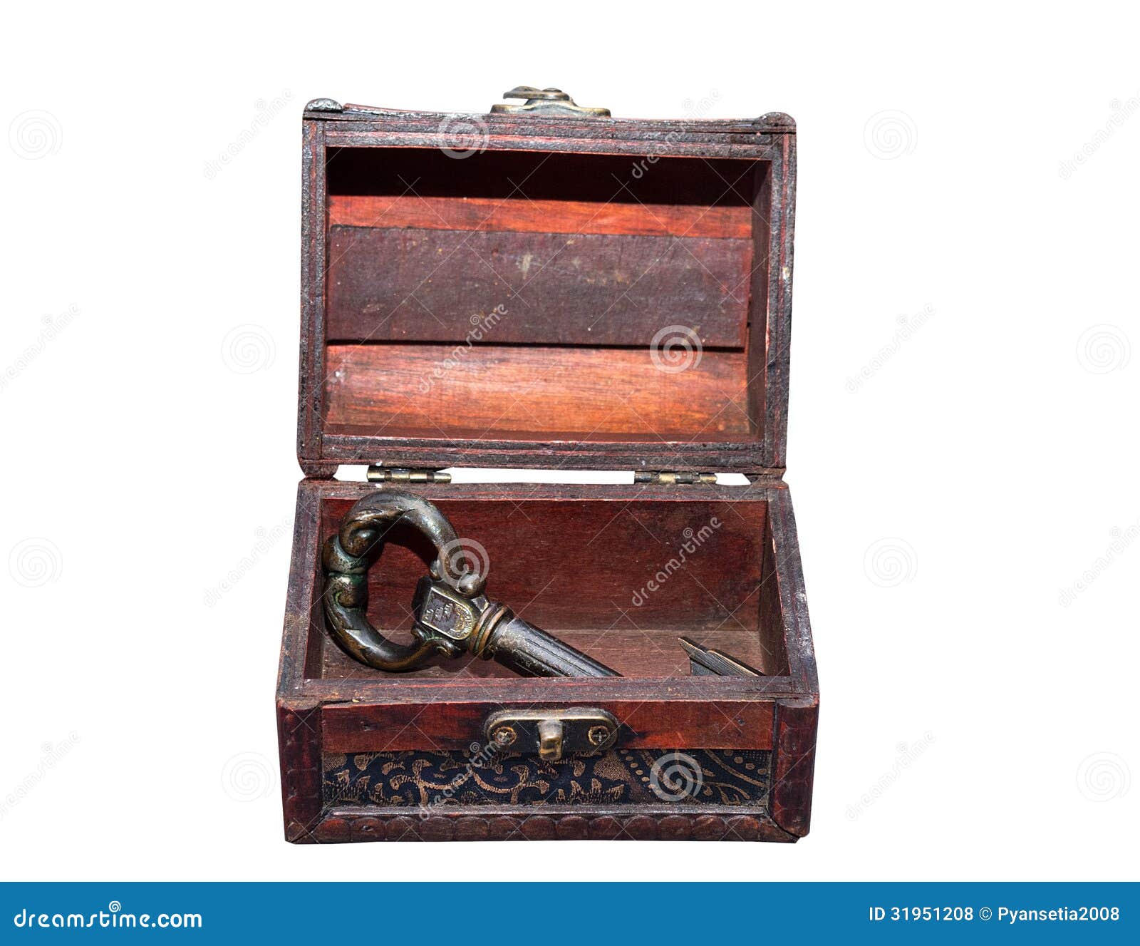 Small Old Trunk with the Key Stock Photo - Image of wooden, inside ...