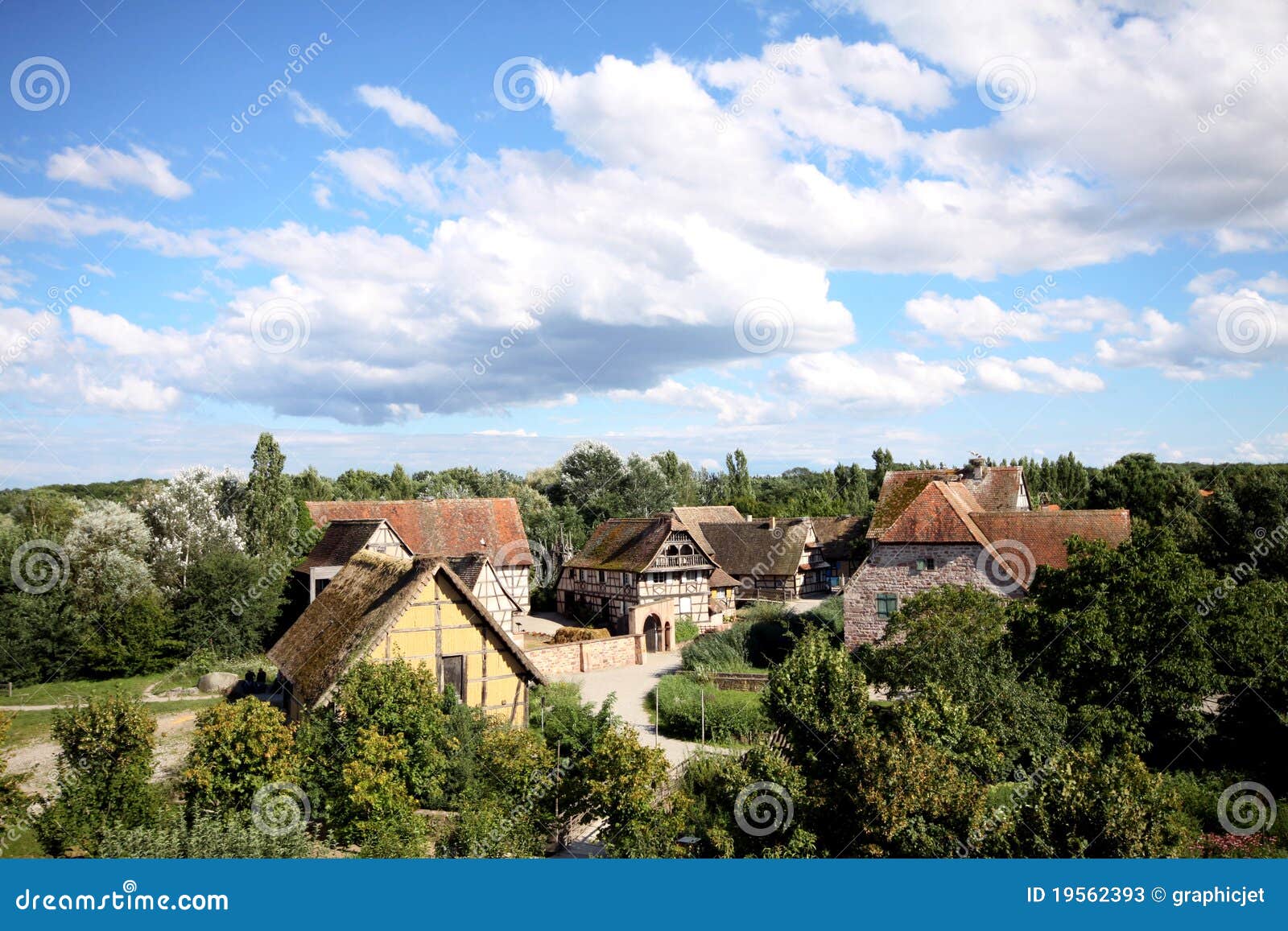 Small Old Village in the Country Stock Image - Image of trees, farm ...