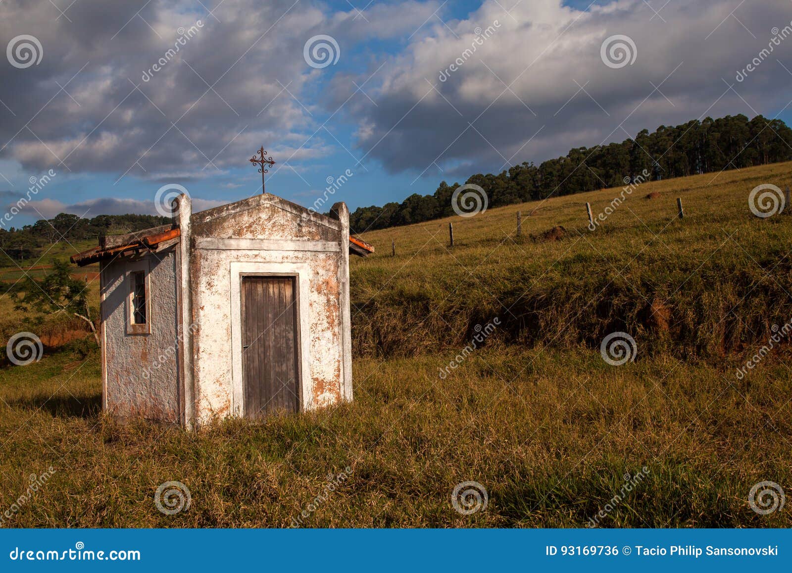 Small Old White Church in the Countryside Stock Photo - Image of holy ...
