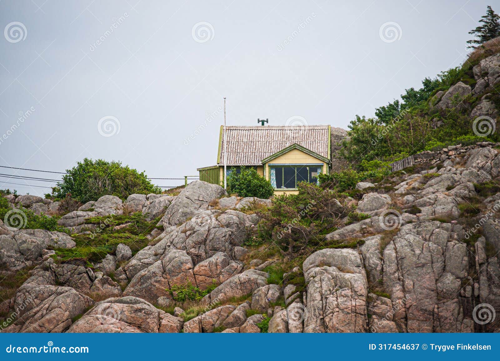 Small Old Yellow Hut by the Sea.. Stock Image - Image of stone ...