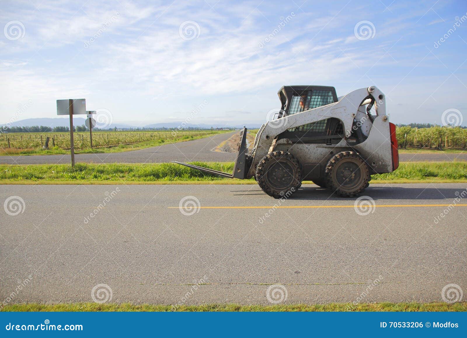 Small One Man Industrial Forklift Stock Photo - Image of outside ...