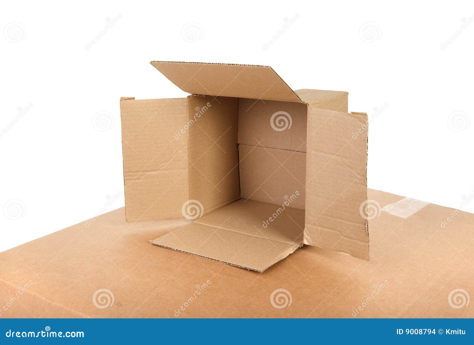 Small open cardboard box stock photo. Image of container - 9008794