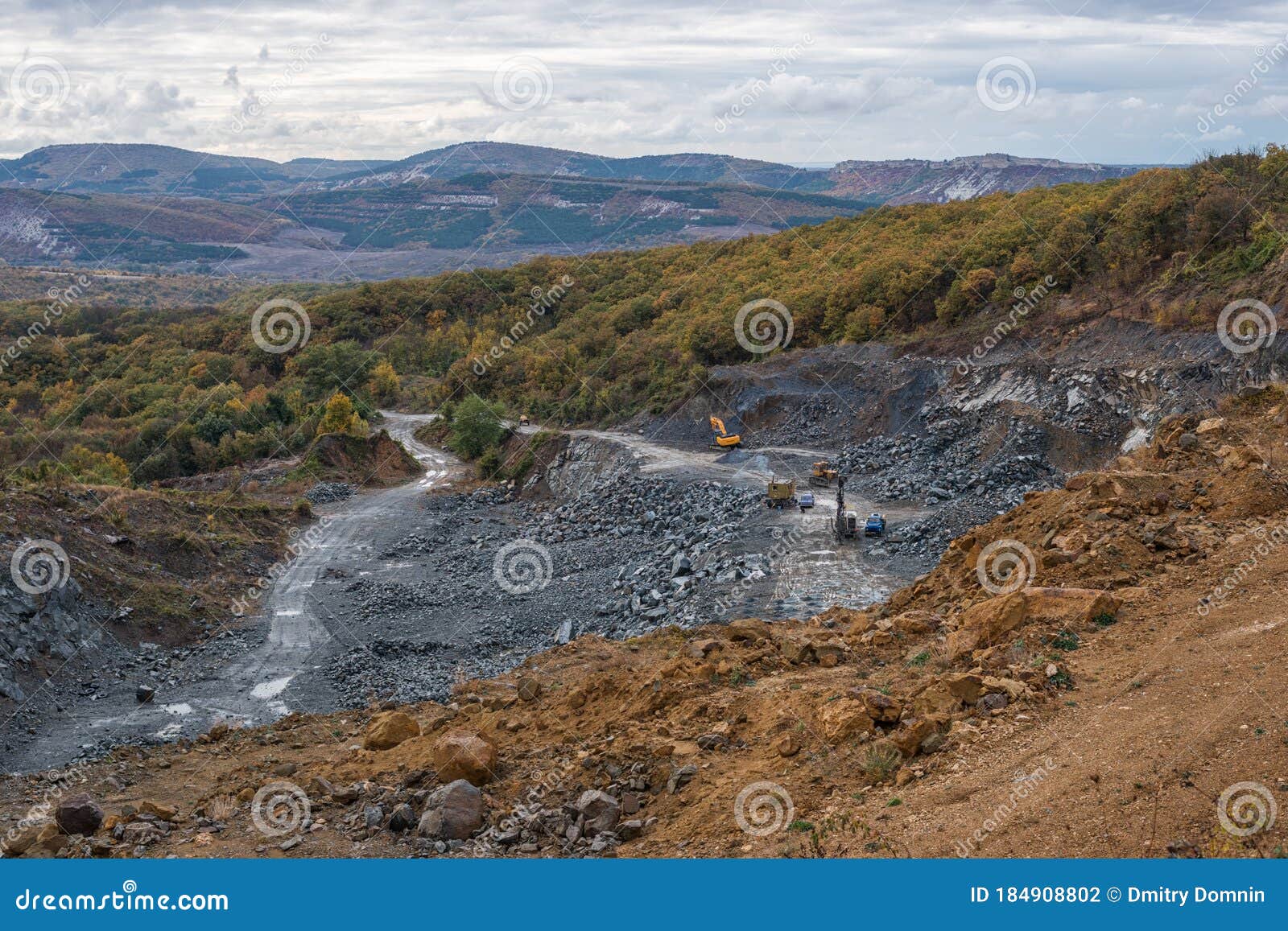 Small Open Type Stone Quarry Stock Photo - Image of people ...