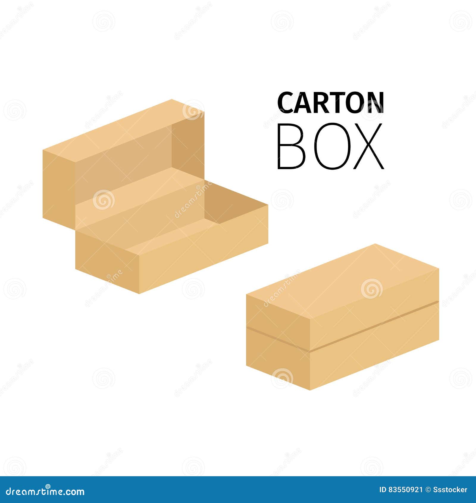 Small Opened and Closed Carton Box Stock Vector - Illustration of gift ...