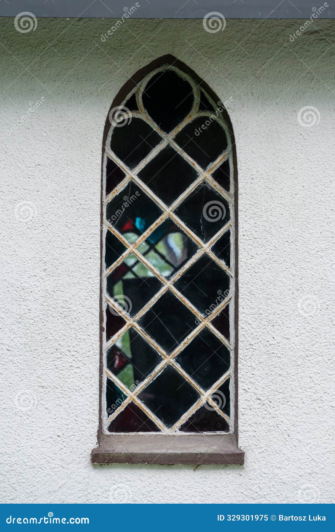 Ornamental Chapel Window on the White Wall Stock Image - Image of ...