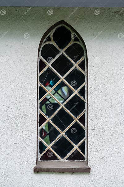Ornamental Chapel Window on the White Wall Stock Image - Image of ...