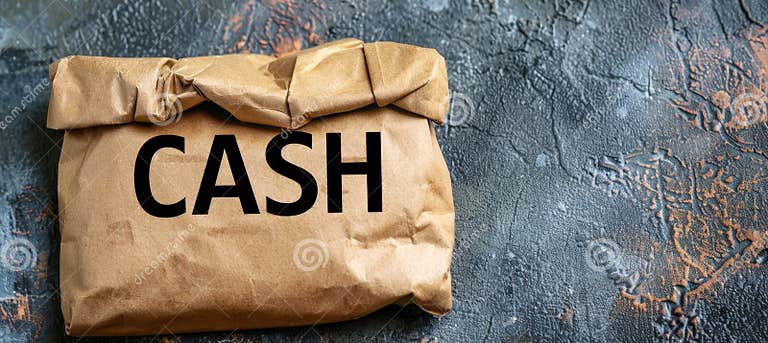 Small Package Envelope with Cash Label Positioned on a Rustic Wooden ...