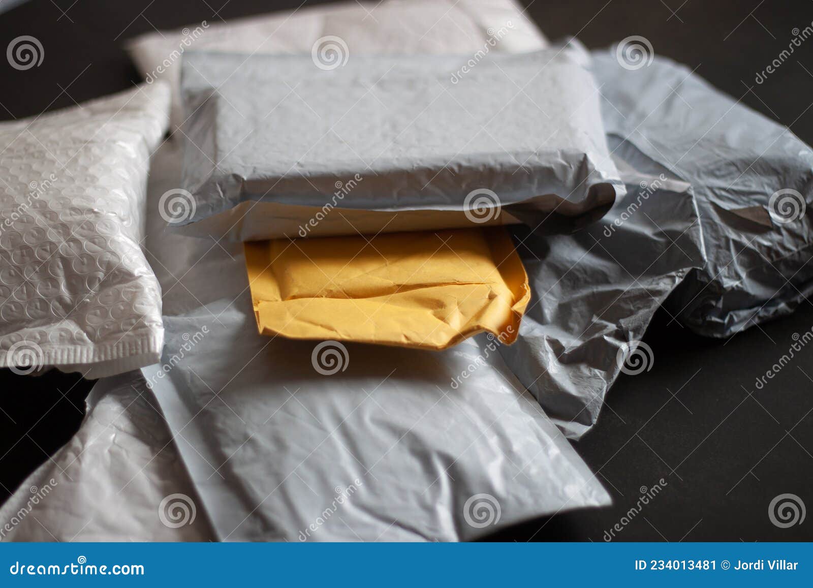 Small Packet. Paper Envelopes and Parcels Stacked. Stock Image - Image ...