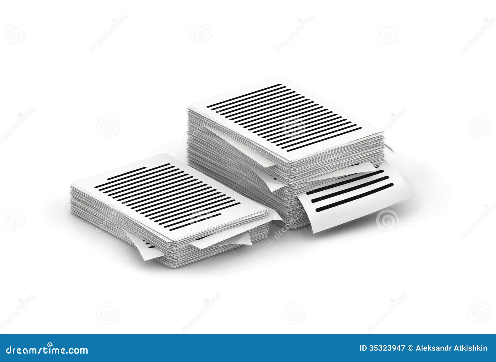 Small Pages Paper Stacks 3d Isometry Stock Illustration - Illustration ...