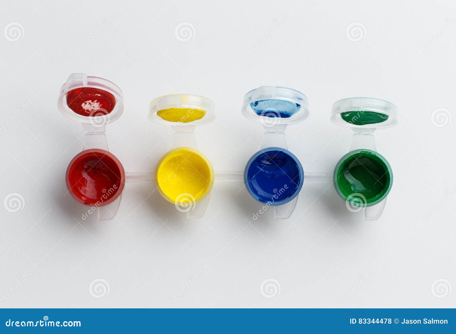 Small Paint Pots on White Background Stock Photo - Image of white ...