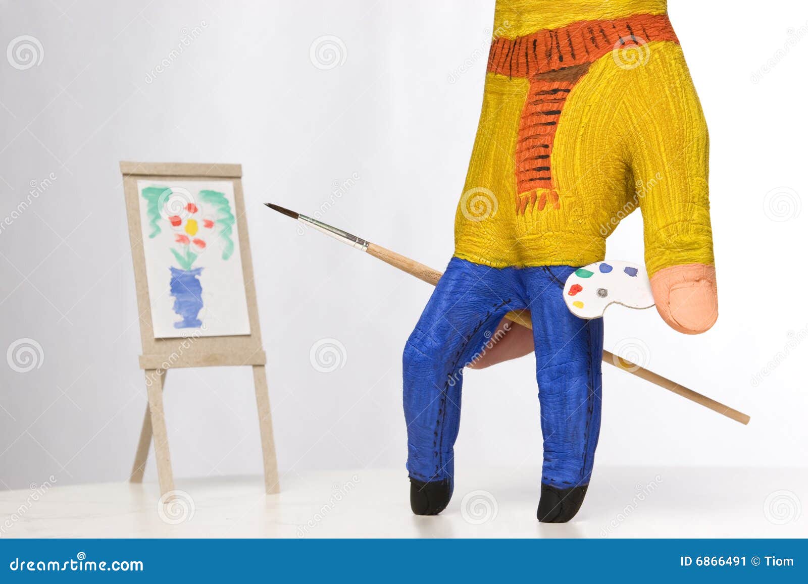 Small painter painting stock image. Image of picasso, painter - 6866491